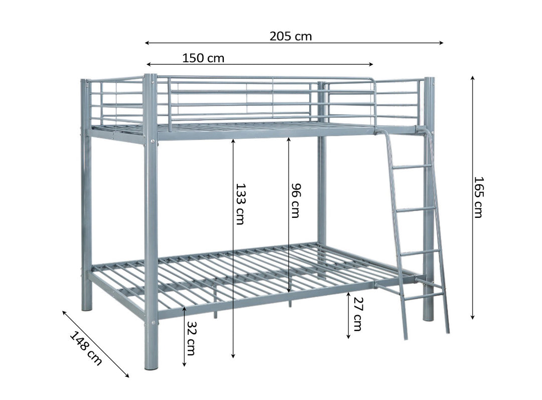Litera de Matrimonio Doble Metalica 135cm – All Mobel